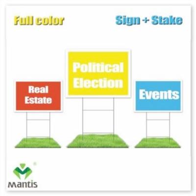 China 3mm Corflute Blank White Yard Signs 18x24 With H Stakes for sale
