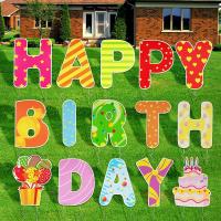 China Colorful Die Cut Coroplast Letters 5mm Corrugated Birthday Yard Signs for sale