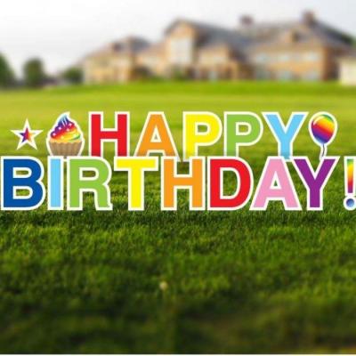 China Corflute Yard Card 4mm Corrugated Plastic Birthday Yard Signs for sale