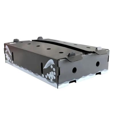China Black Corflute PP Vegetable Packaging Box For Fruits And Fish for sale