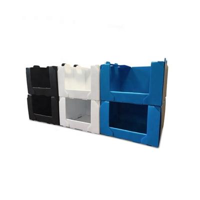 China Corrugated Plastic Stackable Warehouse Bins Foldable for sale