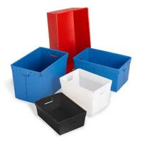 China PP Postal Mail Tote Hollow Boxes Bins Rigid Customized With Handles for sale
