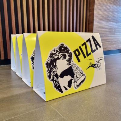 China PP Roster Sign is a lightweight and durable triangular advertising display made from PP corrugated plastic. Waterproof, customizable, and ideal for promotions, events, exhibitions and outdoor for sale
