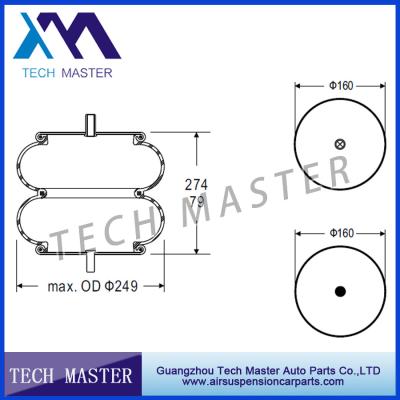 China Auto parts Air Spring For Truck Double Convoluted Industrial Firestone W01-358-6897 Air Spring Bellow for sale