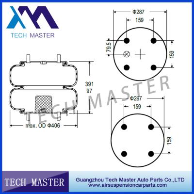 China Convoluted Industrial Air Spring For Truck Air Spring Bellow Firestone W01-358-7782 / Goodyear 2B14-359 for sale
