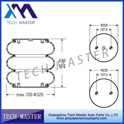 China Convoluted Air Spring Firestone W01-358-8006 Air Ride Suspension Triple Air Spring Bellow for sale