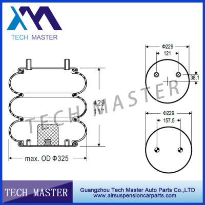 China Firestone W01-358-7998 / Contitech FT330-29 548 Convoluted Industrial Air Spring For Triple Air Spring Bellow Trailer for sale