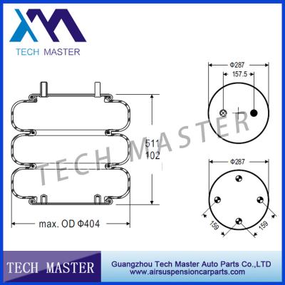 China Convoluted Industrial air spring for Trailer Firestone air bellows spring OEM W01-358-7859 for sale