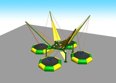 China Commercial Bungee Jumping Trampoline Amusement Ride with 4 Trampoline Mats and Safety Equipment for sale