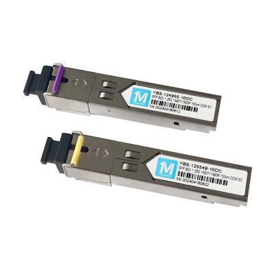 China Long Distance 1.25G BIDI 100km 1490nm/1550nm SC Connector DDM WDM Simplex Optical Module Transceiver SFP Module for sale