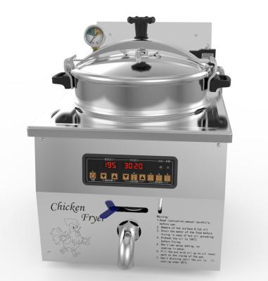 China Digital Panel 16L 3KW 220V/110V Counter Top Pressure Fryer with 8 PSI Work Pressure and 10-Minute Cooking Cycle for sale