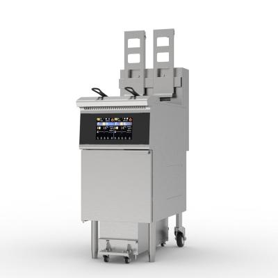 China 14.3kW Commercial Electric Open Fryer with Touchscreen Control 380V Three-Phase 11.6L Dual Capacity for sale