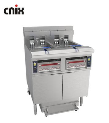 China 28.6kW OFE-226 Dual Tank Commercial Chips Fryer Machine with Digital Control - 21.5L Capacity × 2 Tanks for sale