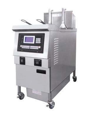 China Commercial Automatic Electric Open Chips Fryer 25L Capacity 14.2kW Power with Lift-Down Mechanism for sale