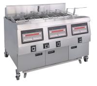 China Three Pots Six Baskets Electric Digital Computer Panel Open Deep Fryer with Oil Filtration - 75L Total Capacity, 14.2kW Power for sale