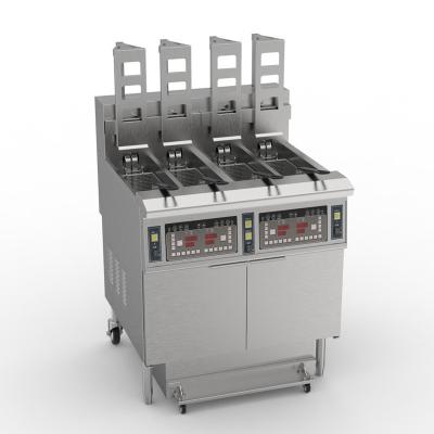 China OFE-H413 Commercial Electric Open Fryer 4 Pots 52L Capacity with Digital LCD Panel and Auto Lift System for sale