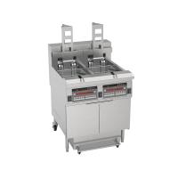 China OFE-H226 Auto Lift Electric Double Pots 28KW Chips Fryer with Oil Filter System - 52L Capacity Dual Basket for sale