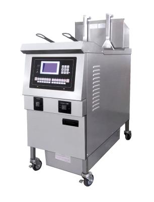 China OFG-H321L Automatic Gas Deep Fryer with 50,000 BTU Heating and 25L Capacity - Dual Basket Commercial Chip Fryer for sale