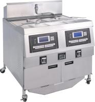 China OFE-322L Commercial Electric Deep Fryer with 25L Dual Pots, 14.2kW Power and Auto Oil Filtration System for sale