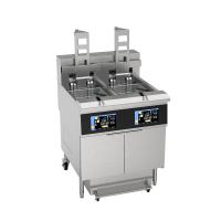 China OFE-H226L Touchscreen Auto-Lift Filtration Fryer - 2 Pots 21L Each, 14kW Heating, 4 Baskets for Commercial Chip Production for sale