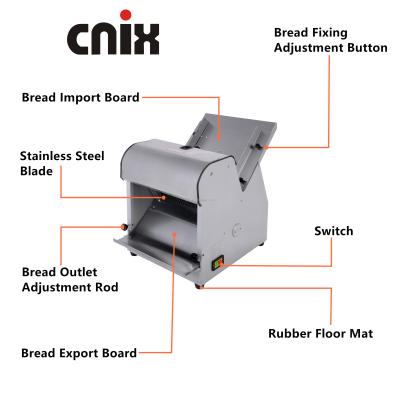 China Electric 220V Table Top Toast Bread Slicer Machine with Adjustable Thickness Control for Commercial Use for sale