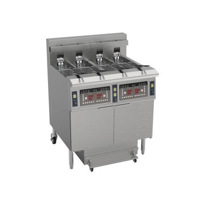China Professional Digital Computer Panel 4 Tank 4 Baskets 28KW 304SUS Electric Chips Open Fryer for sale
