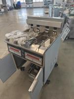 China 380V 28kw Double Tanks Four Baskets Digital Panel Electric & Gas Chips Open Fryer Machine 15L*2 for sale