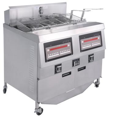 China OFG-322 Digital Computer Panel Gas Deep Fryer - 2 Pots 50L Capacity 50,000 BTU/H Heating Efficiency for sale