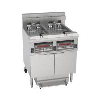 China 304SUS Factory Direct Sell Two Tanks Four Baskets Digital Panel Electric & Gas Open Fryer for sale