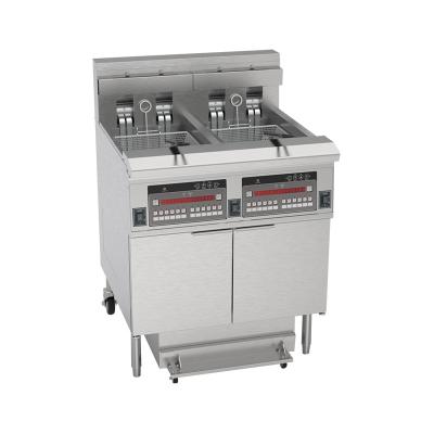 China 304SUS Factory Direct Sell Two Tanks Four Baskets Digital Panel Electric & Gas Open Fryer for sale