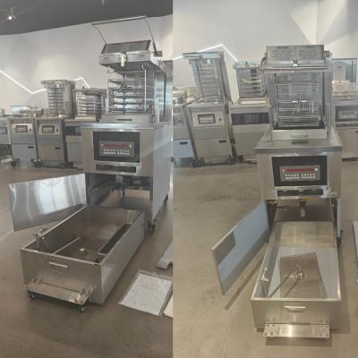 China PFG-5910 8 Head 55L Gas Chicken Pressure Fryer with Auto Oil Filtration - 17kW 220V/380V Commercial Pressure Cooker for sale