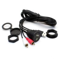 China 1 M Waterproof Dash Mount USB Aux Extension Cable / car usb aux Panel Mount Cables for sale