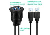 China Black Color Convenient USB Data Cable Flush Mount Components Applied Marine for sale