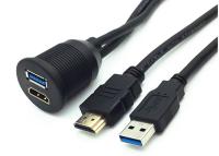 China Precision USB3.0 and HDMI Extension Cable Insulation PVC Jacket ABS Bracket Designed For Car for sale