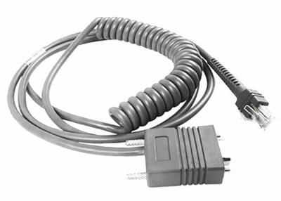 China 3M Coiled Custom Barcode Scanner Cable / Symbol RS232 Cable Gray Color for sale