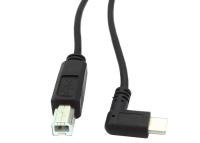 China 50 CM Right Angle type C to Type B USB Data Cable Customized Logo PE Low Density Pre Mold for sale