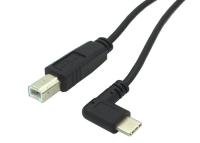 China 50 CM Right Angle type C to Type B USB Data Cable Customized Logo PE Low Density Pre Mold for sale