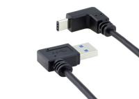China 1 M 90 Degree Left Angled USB 3.1 Cable Durable Braided Nylon Material Multi Color for sale