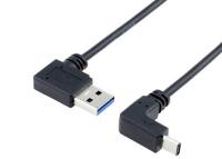 China 1 M 90 Degree Left Angled USB 3.1 Cable Durable Braided Nylon Material Multi Color for sale