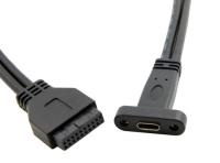 China Mount Panel USB 3.1 Type C Data Cable Motherboard 19 Pin Header PVC Jacket for sale