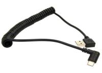 China 1.5m Coiled Right Angle Micro USB Cable /  USB 2.0 A Male to micro B  Mobile Phone Charging Cable for sale