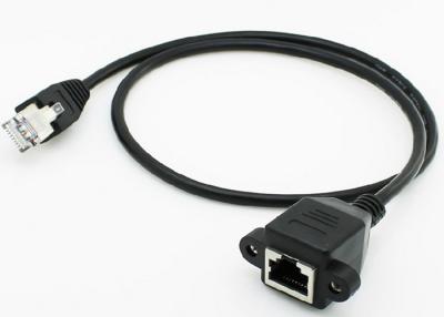 China Network Extension Data Cable Nikel Plated Connectors RJ45 Female Panel Mount With Screw for sale