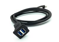 China Dual Mount panel Computer Data Cable USB 3.0 Female Water Resistant Panel For Vehicles for sale