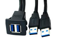 China Dual Mount panel Computer Data Cable USB 3.0 Female Water Resistant Panel For Vehicles for sale