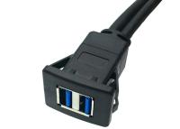 China Dual Mount panel Computer Data Cable USB 3.0 Female Water Resistant Panel For Vehicles for sale