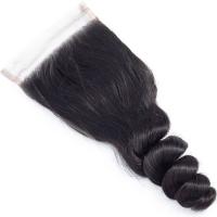 China Human Hair Extension 4x4 Glueless Lace Closure Short Loose Wave Wig Remy Hair Grade for sale