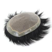 China Small/Large/Average Size Men's 100% Human Hair Silk Base Hair Toupee with 90% Density for sale