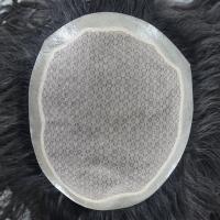 China Small/Large/Average Size Men's 100% Human Hair Silk Base Hair Toupee with 90% Density for sale