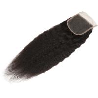 China Shedding-Free Remy Hair Kinky Straight Lace Closure for Straight Kinky Hair Extensions for sale