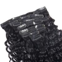 China Design Full Cuticle Human Hair Clip In Extensions with French Curl Style and Popular Design for sale